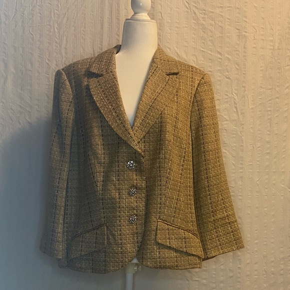 Jackets & Coats | Tan Tweed Jacket | Poshmark